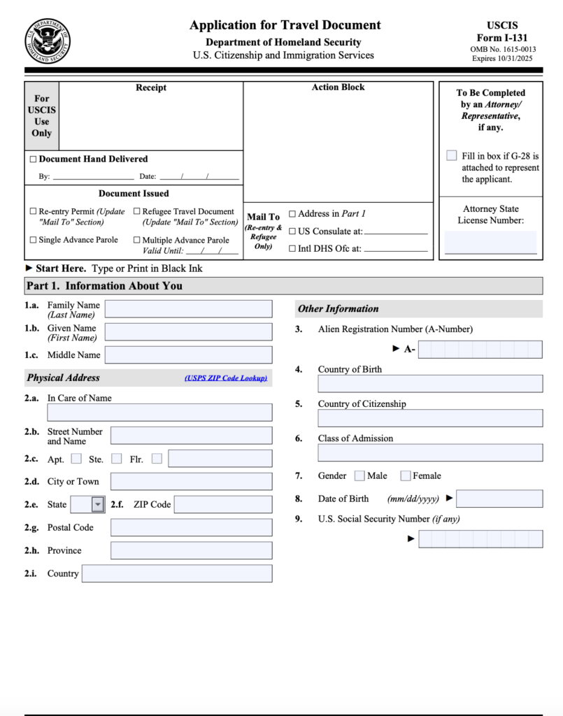 Travel permit i 131